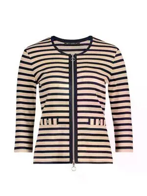 BETTY BARCLAY Striped Zip-up Sweater - Neutrals