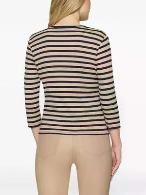 BETTY BARCLAY Striped Zip-up Sweater