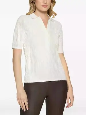 BETTY BARCLAY Textured Short-sleeve V-neck T-shirt - Neutrals