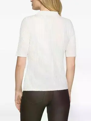 BETTY BARCLAY Textured Short-sleeve V-neck T-shirt