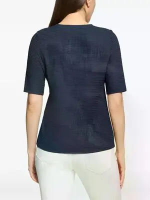BETTY BARCLAY Textured Knit Short Sleeve T-shirt - Blue