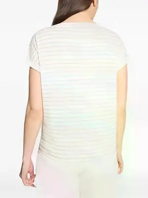 BETTY BARCLAY Floral Stripe T-shirt - Neutrals