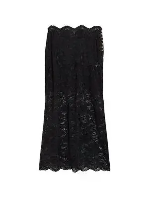 Rabanne Lace-overlay Button-detail Midi Skirt