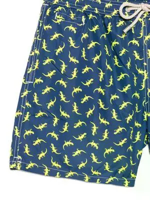 MC2 SAINT BARTH Lizard-print Drawstring Swim Shorts