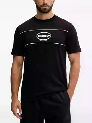EA7 Logo-print Crew-neck T-shirt - Black