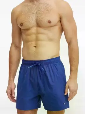 Armani Exchange Logo Patch Swim Shorts - Blue