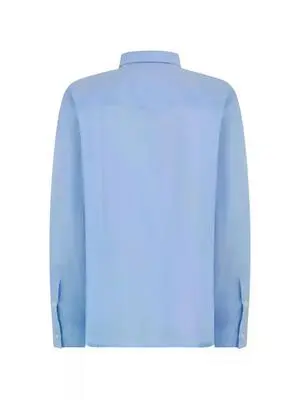 PAOLO PECORA Pleated-bib Shirt - Blue