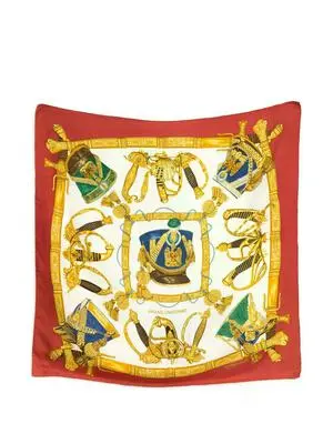 Hermès 1985 Grand Uniforme Silk Scarf - Red