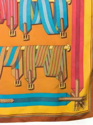 Hermès 1990 Les Sangles Silk Scarf