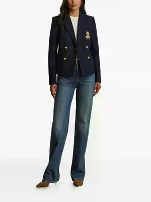 Ralph Lauren Double-breasted Piqué Blazer - Blue