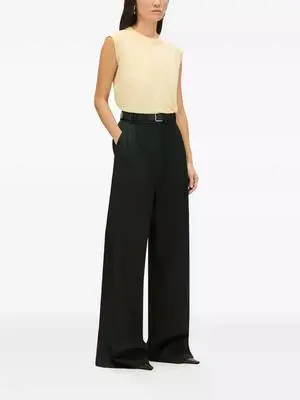 Another Tomorrow High-waisted Pleated Trousers