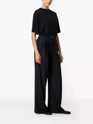 Another Tomorrow Pinstriped Pleated Trousers