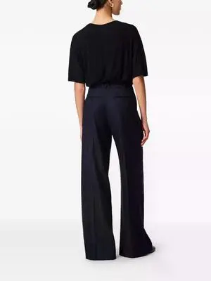 Another Tomorrow Pinstriped Pleated Trousers