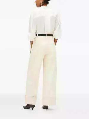 Another Tomorrow Wide Cuffed Hem Jeans