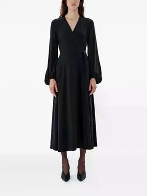 Another Tomorrow Midi Dress With Wrap Detail