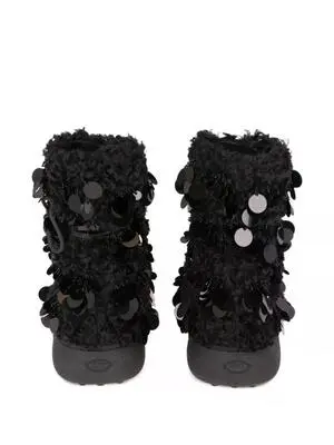 TOD'S Sequin Embellished Shearling-effect Boots