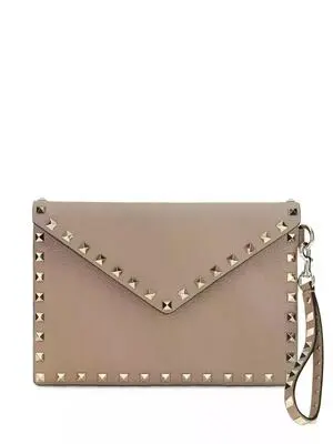 Valentino Garavani Rockstud Clutch Bag - Neutrals