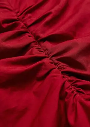 Staud Bellaria Asymmetrical Ruched Top - Red
