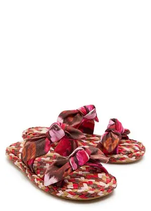 Zimmermann Carousel Printed Raffia Sliders