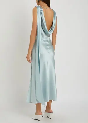 Acne Studios Draped Silk Midi Dress