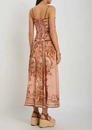 Zimmermann Aster Printed Silk Midi Dress - Pink