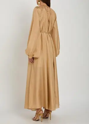 Zimmermann Mohon Charm-effect Silk Midi Dress