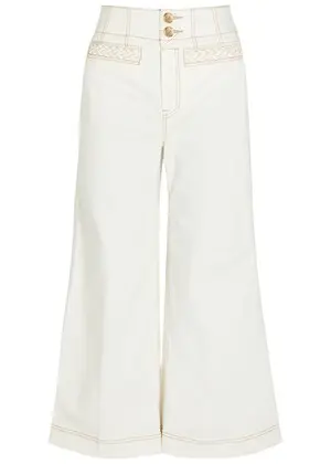 Zimmermann Roselight Cropped Flared-leg Jeans