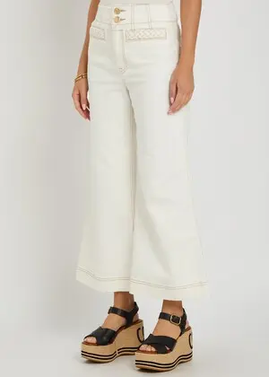 Zimmermann Roselight Cropped Flared-leg Jeans