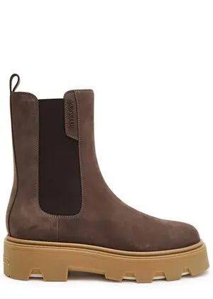 Moncler Suede Chelsea Boots - Brown