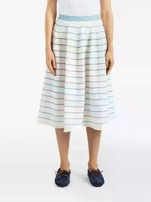 BIELO Wavy-stripe Knit Midi Skirt