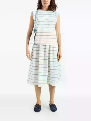 BIELO Wavy-stripe Knit Midi Skirt