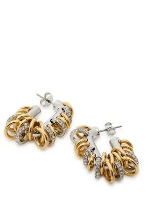 Rabanne Two-toned Link Hoop Earrings