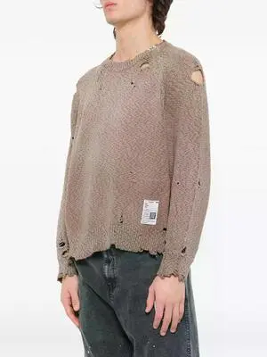 Mihara Yasuhiro Distressed Crew Neck Sweater