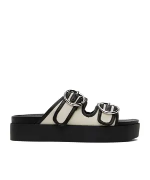 RAG  BONE Geo Buckle Platform Slides - Black