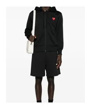 Comme Des Garçons Full Zip Hoodie With Drawstring