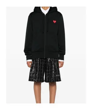 Comme Des Garçons Full Zip Hoodie With Drawstring