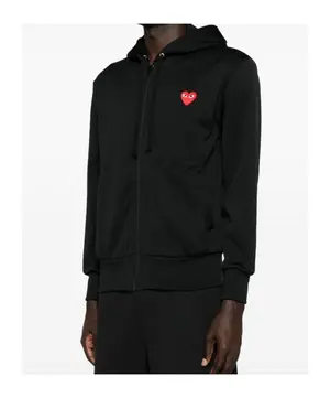 Comme Des Garçons Full Zip Hoodie With Drawstring