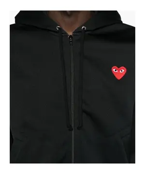 Comme Des Garçons Full Zip Hoodie With Drawstring