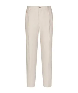 Dolce & Gabbana Tailored Linen Trousers - Beige