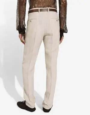 Dolce & Gabbana Tailored Linen Trousers - Beige