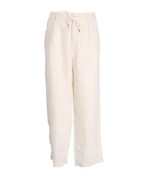 Polo Ralph Lauren Drawstring Linen Trousers - White
