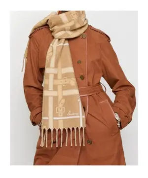 Burberry Belt Check Fringed Scarf