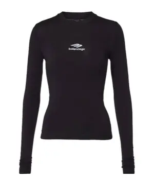 Balenciaga 3b Sports Icon Long Sleeve Top - Black