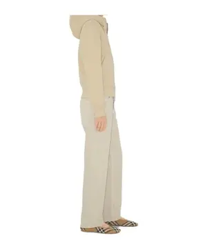 Burberry Logo Patch Zipped Drawstring Hoodie