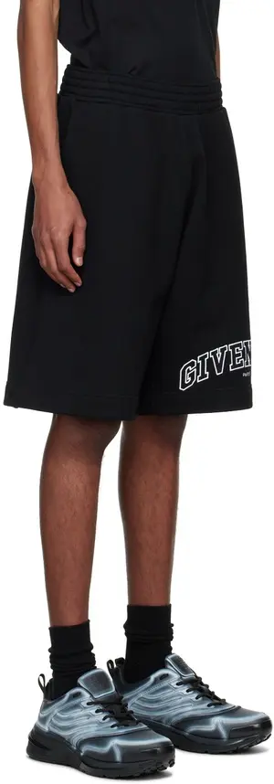 Givenchy Logo Embroidered Elastic Waist Shorts