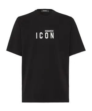 Dsquared2 Icon Logo Printed Crewneck T-shirt - Black