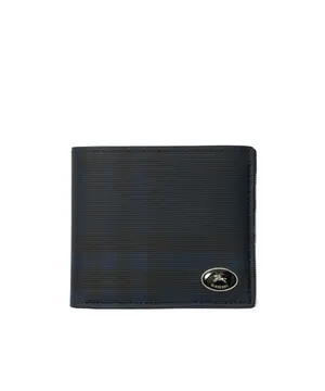 Burberry Check Bifold Wallet - Navy