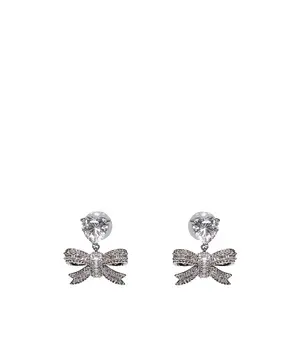 SELF-PORTRAIT Embellished Bow Pendant Earrings