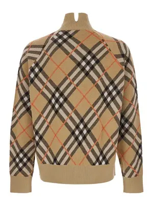 Burberry Checked Knitted Zip-up Jacket