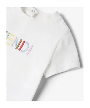Fendi Logo Embroidered Short Sleeve T-shirt